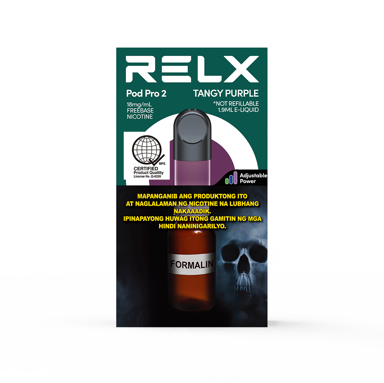 RELX Pod Pro Tangy Purple｜18mg/ml Freebase｜ RELX - Luckvape Philippines ...